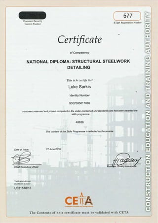 National Diploma - Structural Steelwork Detailing | PDF