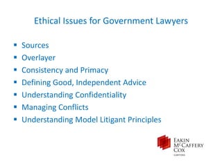 Ethical issues for Government Lawyers 23.3 | PDF
