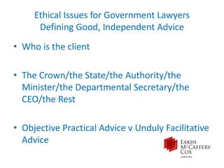 Ethical issues for Government Lawyers 23.3 | PDF