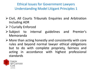 Ethical issues for Government Lawyers 23.3 | PDF