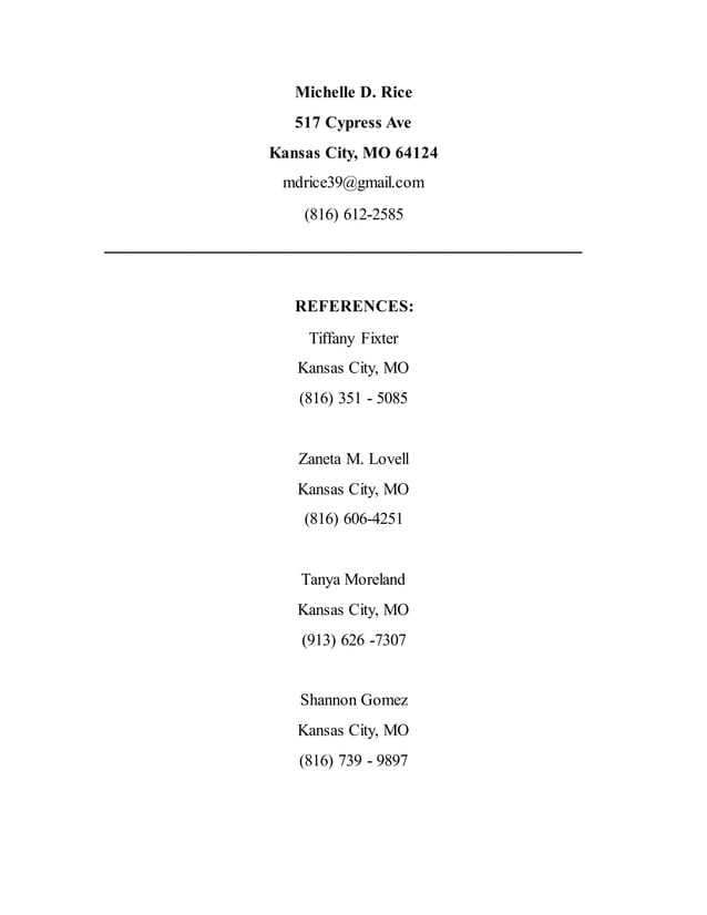 Michelle Rice Resume and Coverletter | DOCX