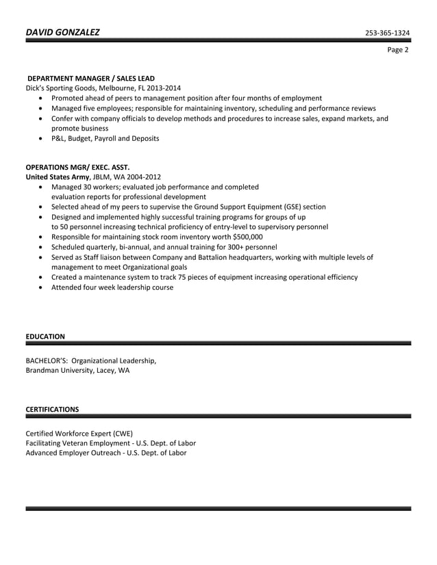 David resume2015 | DOC | Business Administration | Business