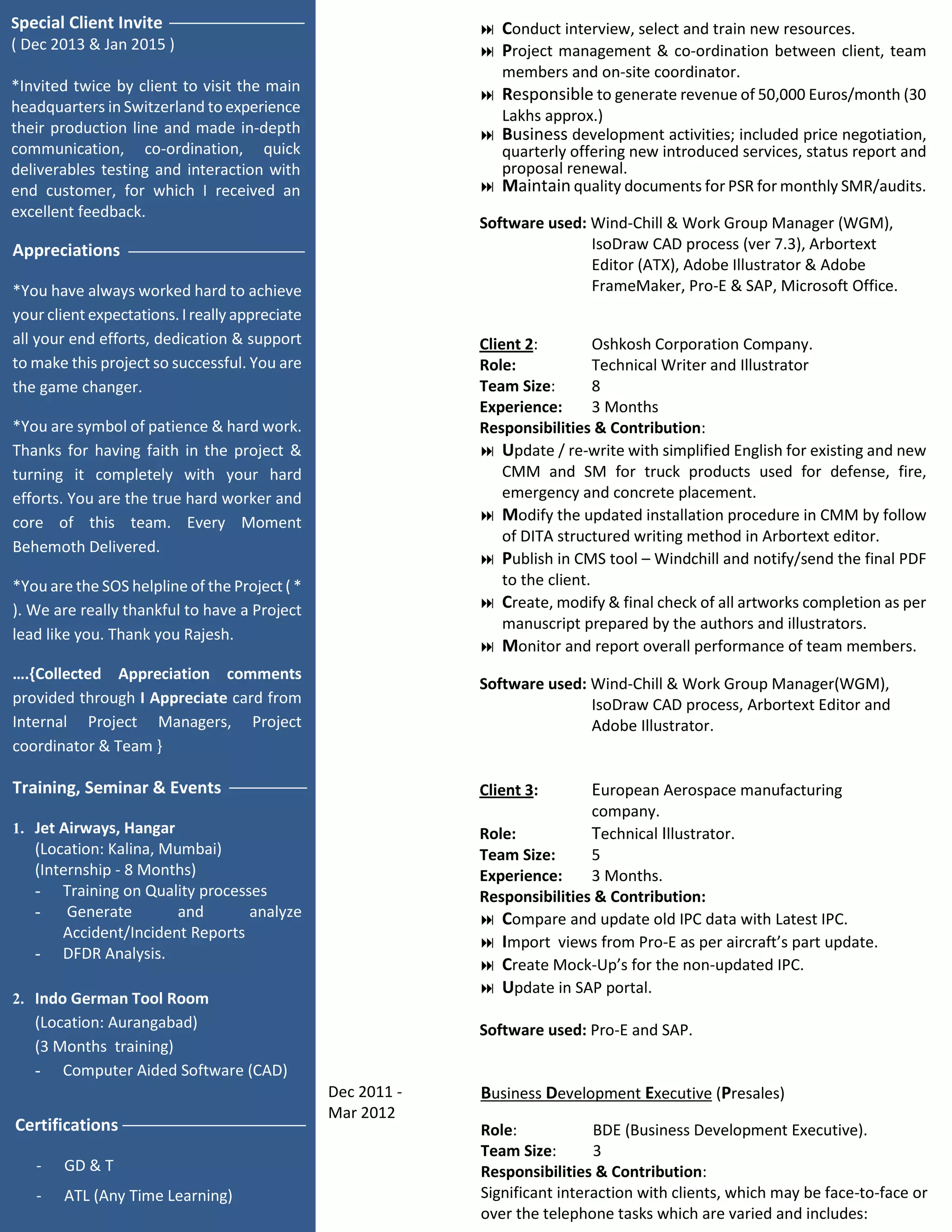 Rajesh Nair - Project_details_resume | PDF