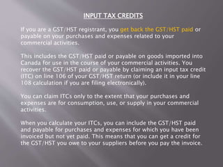 GST-HSTTRAINING MANUAL | PPTX