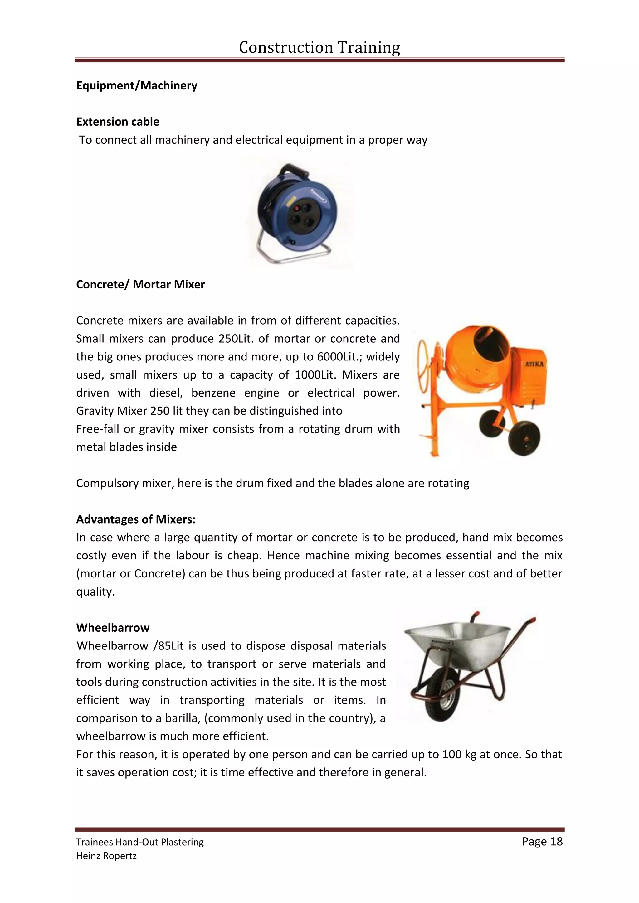 Trainees Hand-Book Plastering | PDF