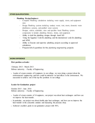 Ahmed Saber Mechanical Engineer Resume | DOCX