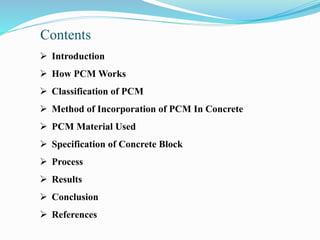 APPLICATION OF PCM IN CONSTRUCTION OF BUILDINGS | PPTX