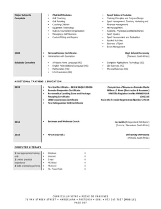 Miche de Pradines CV 2015 | PDF