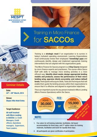 Sacco_training brochure - Embu March 2014 (2) | PDF