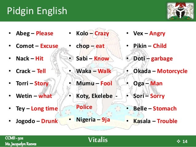 Pidgin Sign Language Dictionary