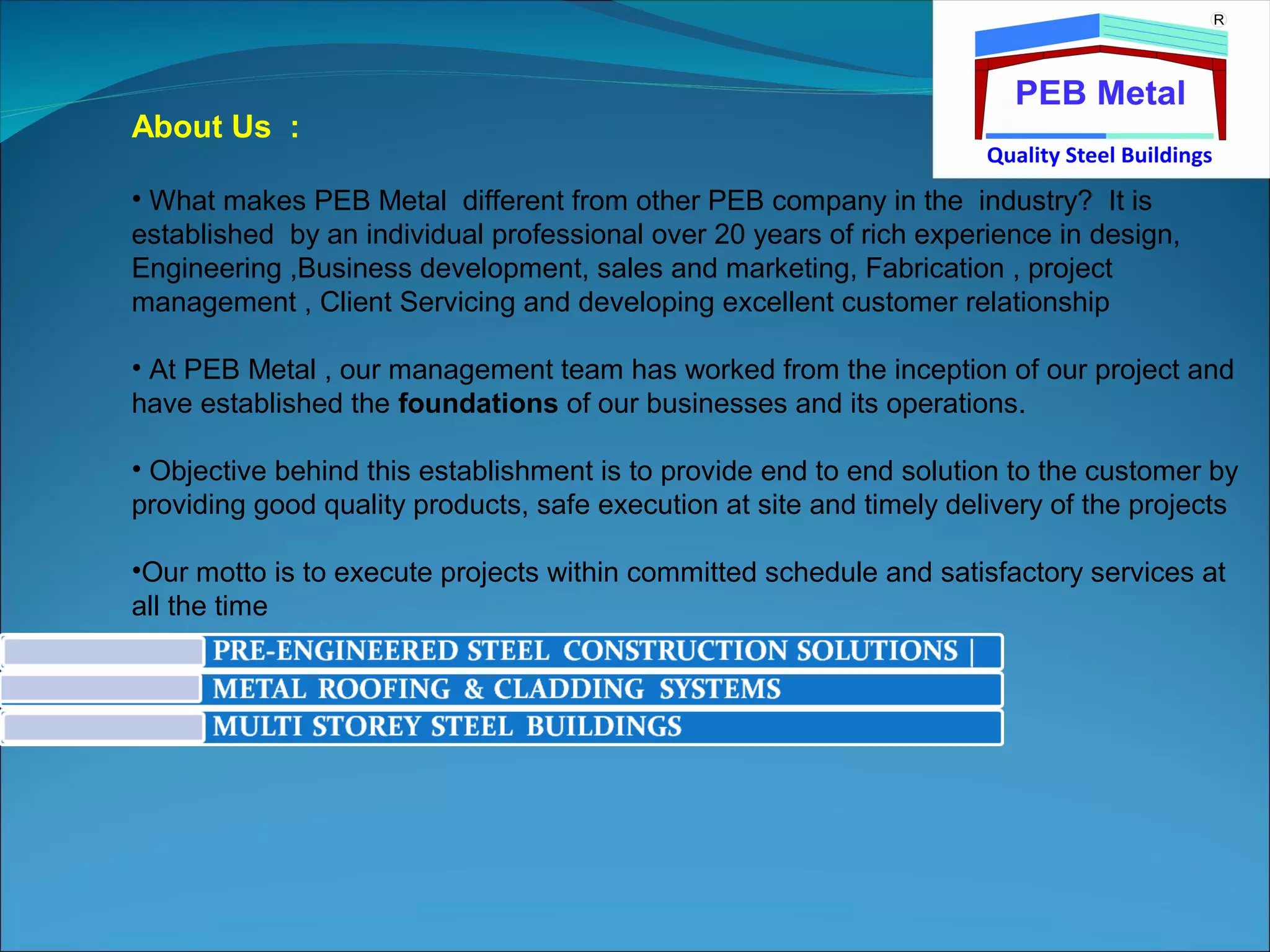 Presentation on PEB Metal | PPT