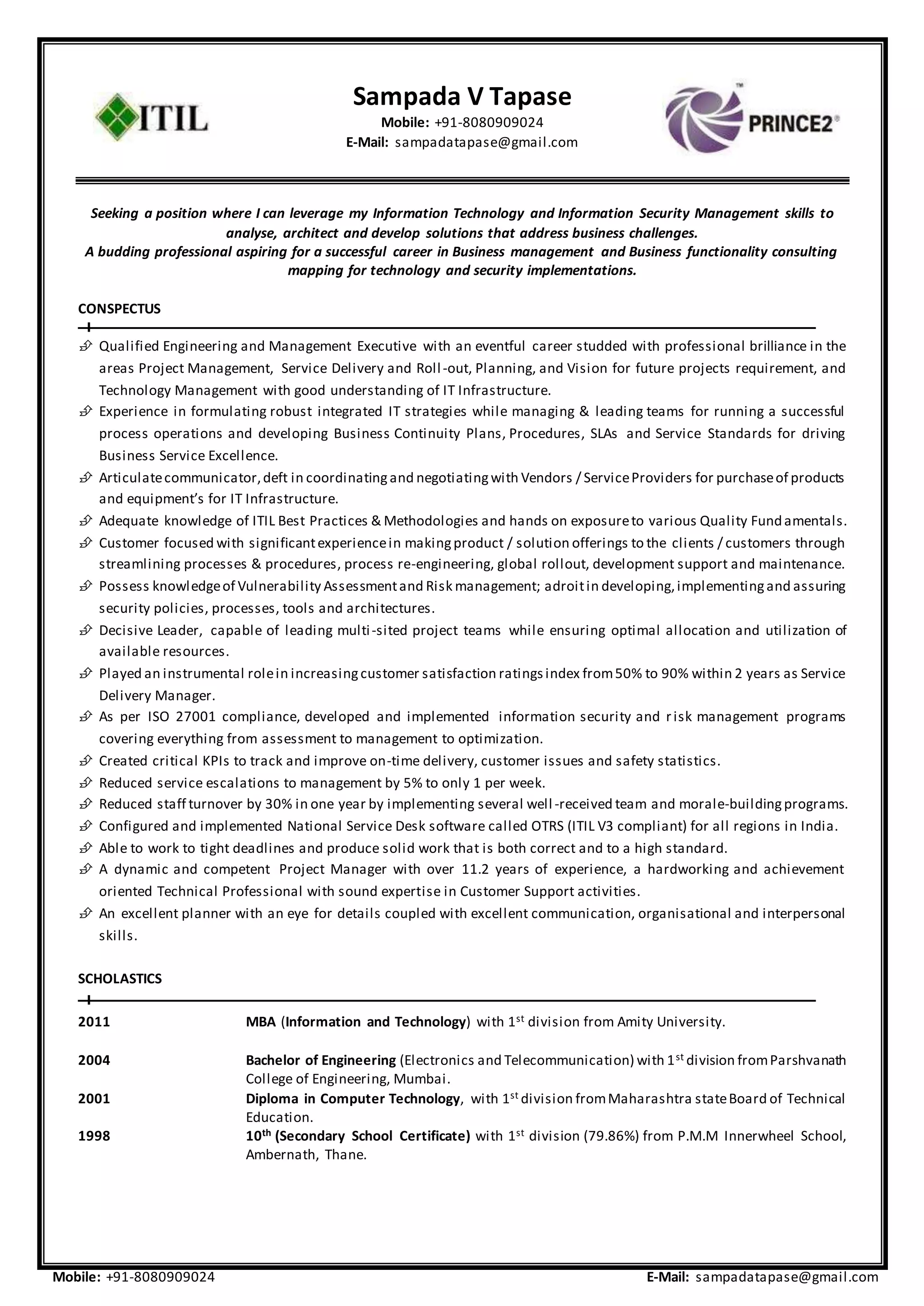 Sampada Tapase_Resume July'16 | DOCX