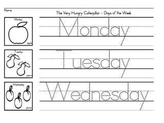 0 Days of the week The Very Hungry Caterpillar | PPT