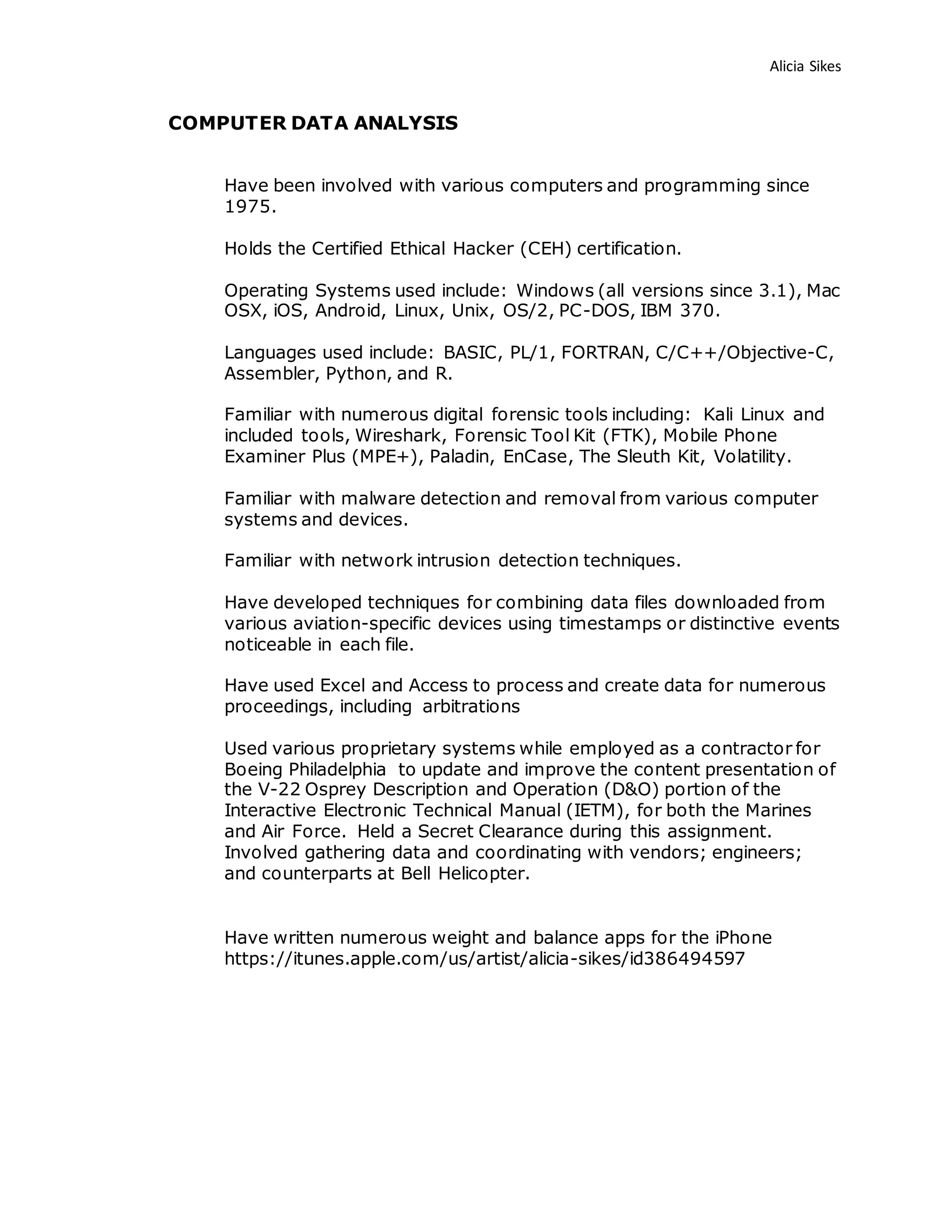 Sikes CURRICULUM VITAE | DOCX