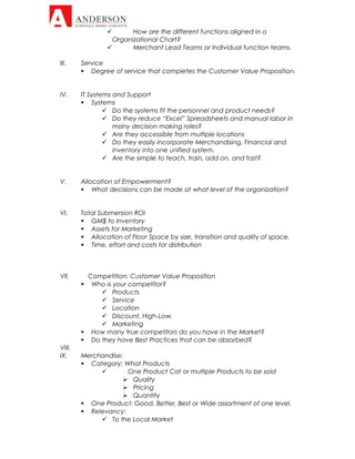 Outline for Creating a Retail Concept | PDF