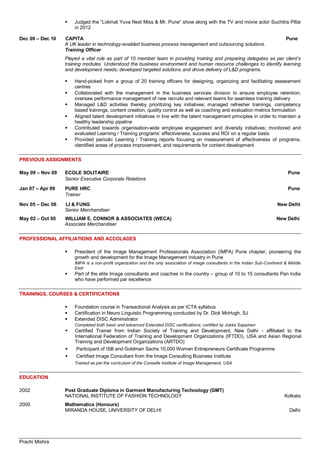 Prachi Mishra CV | PDF | Management Consulting Industry | Industries