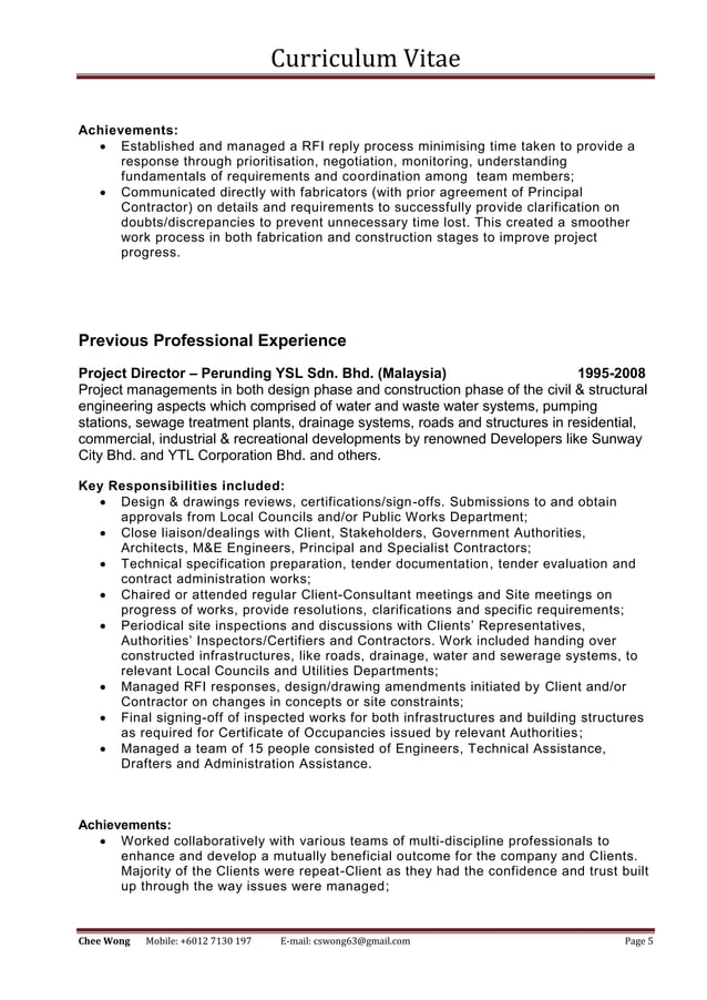 Chee Wong - CV DEC2016 | PDF