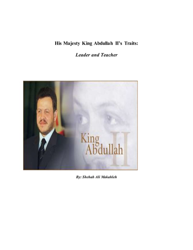 His Majesty King Abdullah II | PDF