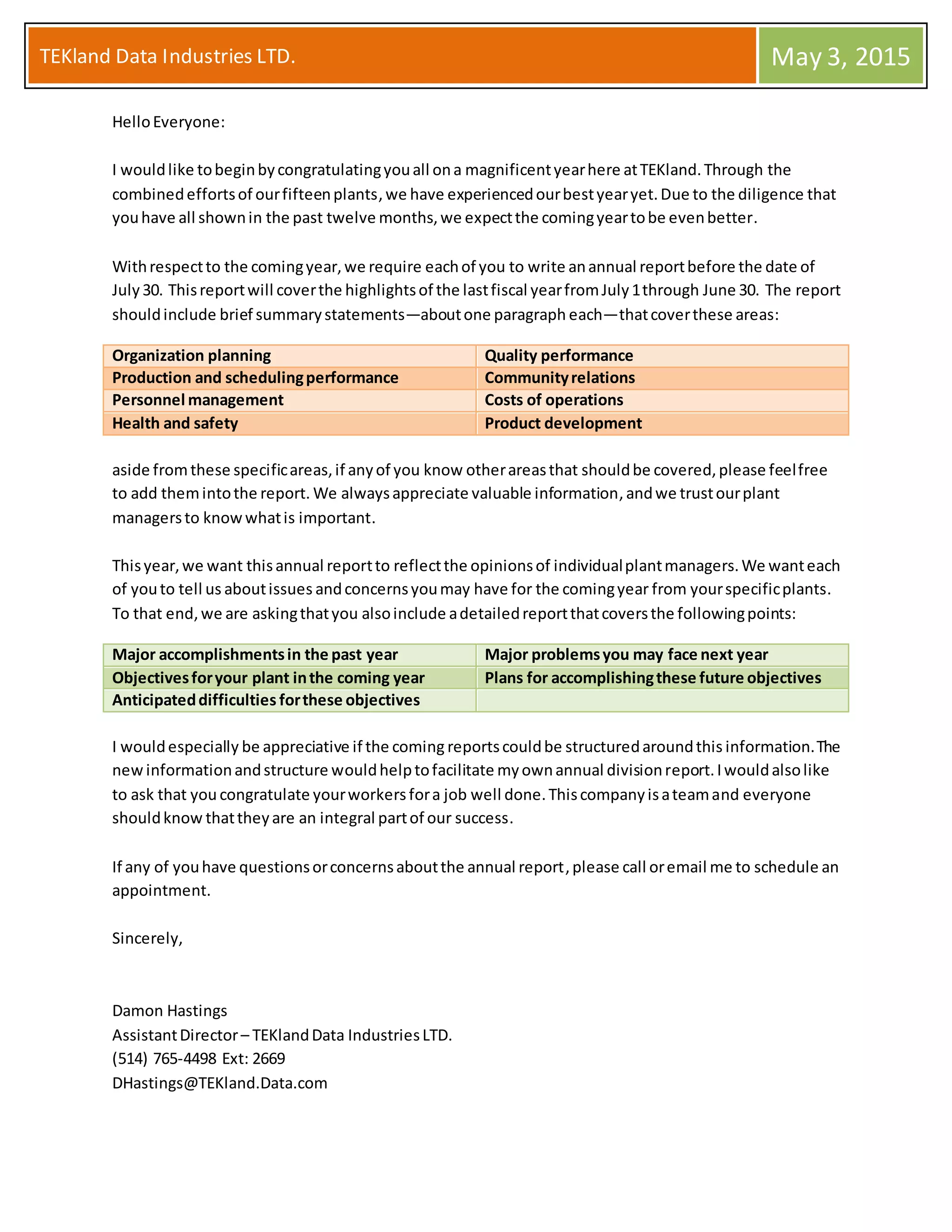 Direct Request letter- Inter-office memo 3 | DOCX