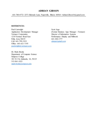 Adrian Gibson resume | DOCX