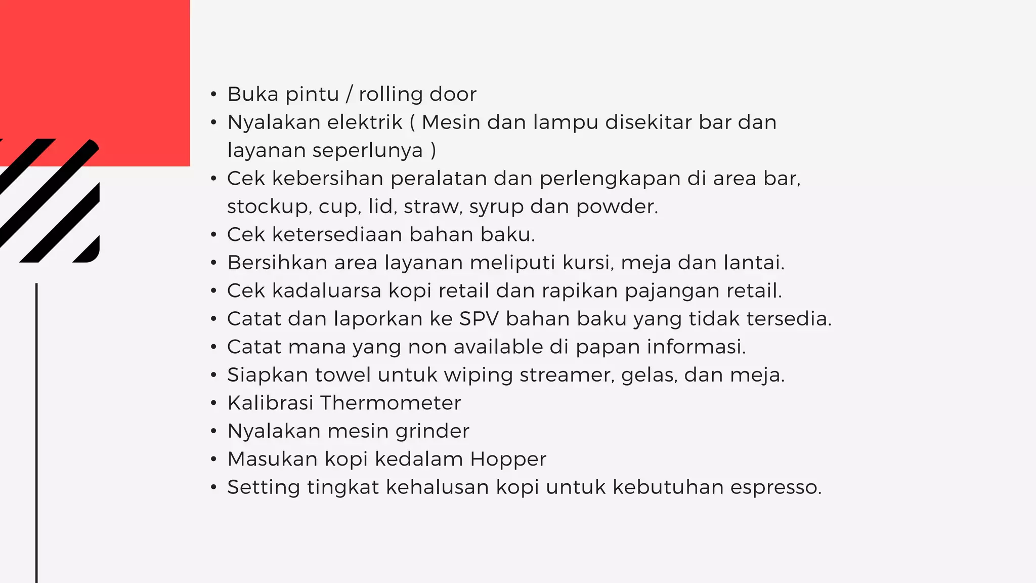 panduan barista SOP | PDF