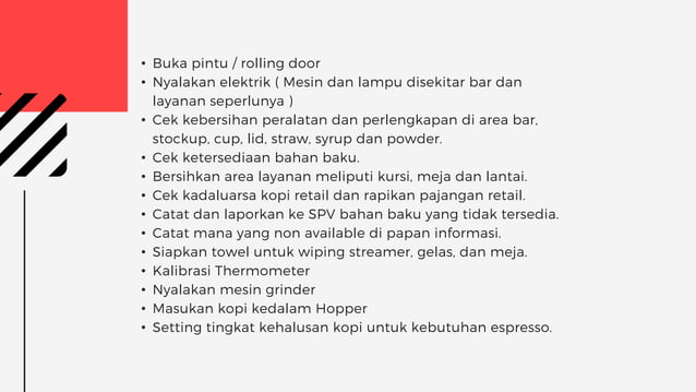 panduan barista SOP | PDF