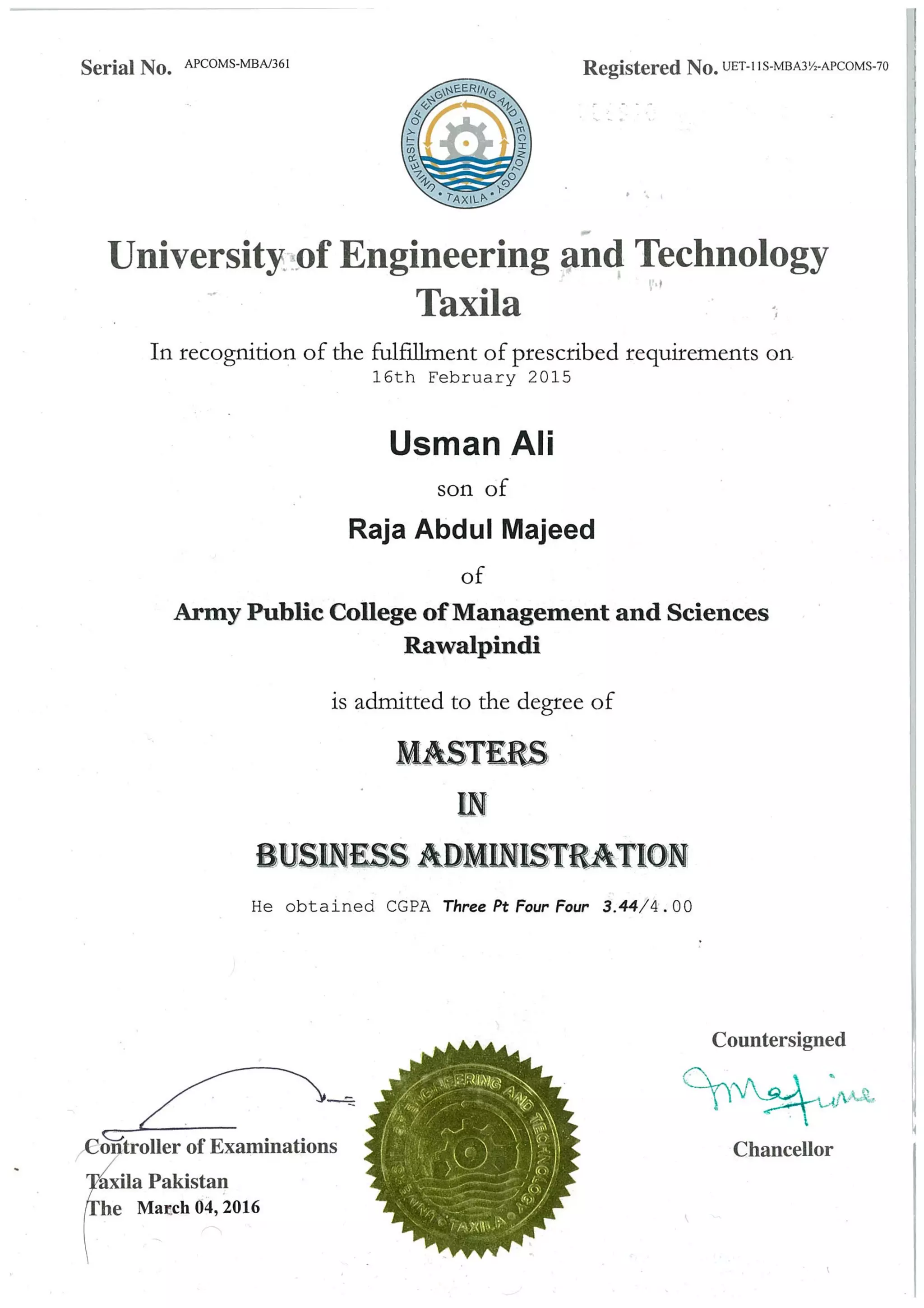 MS Degree Front | PDF