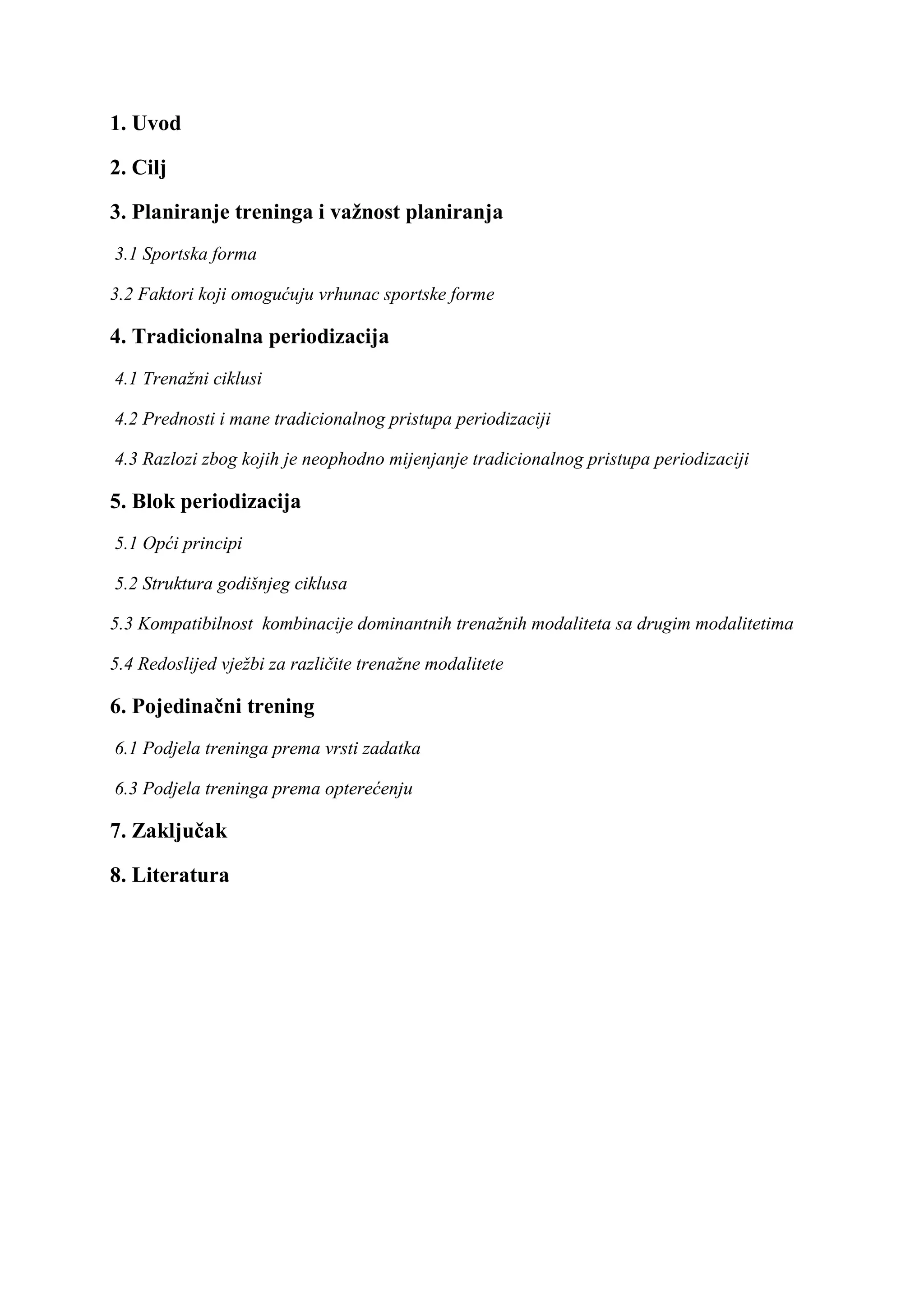 Blok periodizacija 1 | PDF