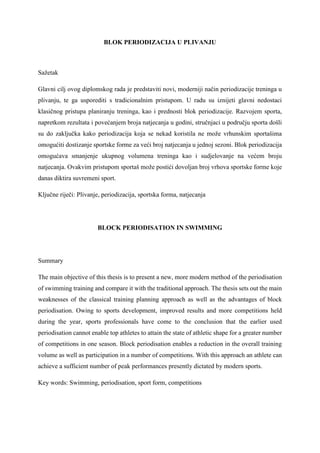 Blok periodizacija 1 | PDF