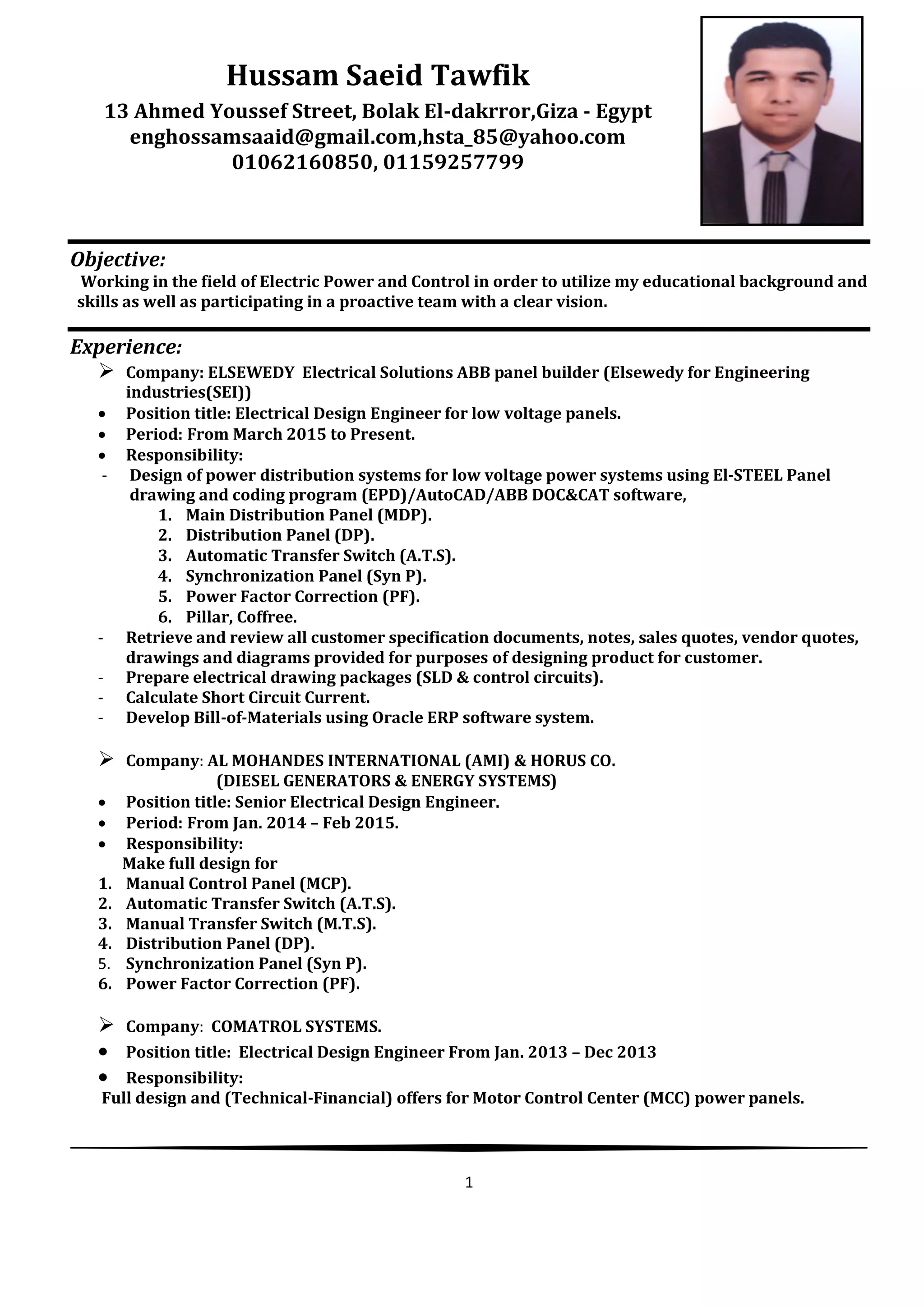 Hussam Saeid C.V | PDF | Civil Engineering Industry | Industries