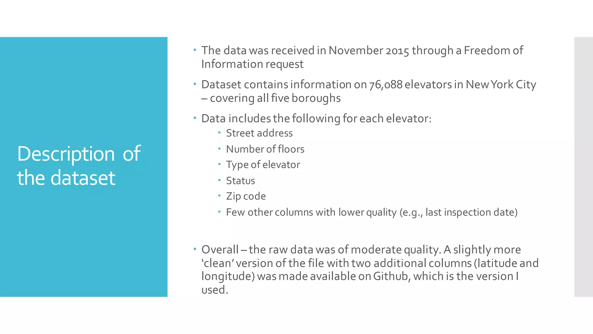 01_NYC Elevator Project Summary | PPT