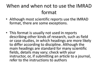 HOW TO WRITE SCIENTIFIC REPORTS | PPTX