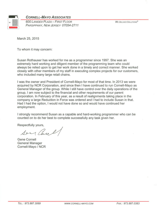 Susan Letter of Recommendation | PDF