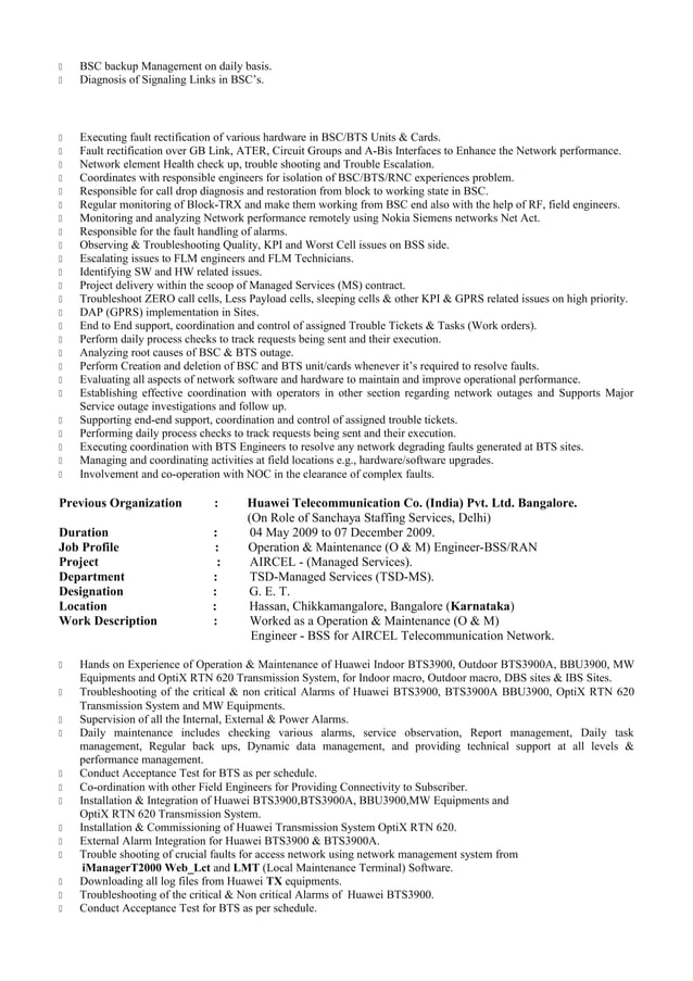 Bhim Sen Singh_Resume-RAN FM Engineer | DOC