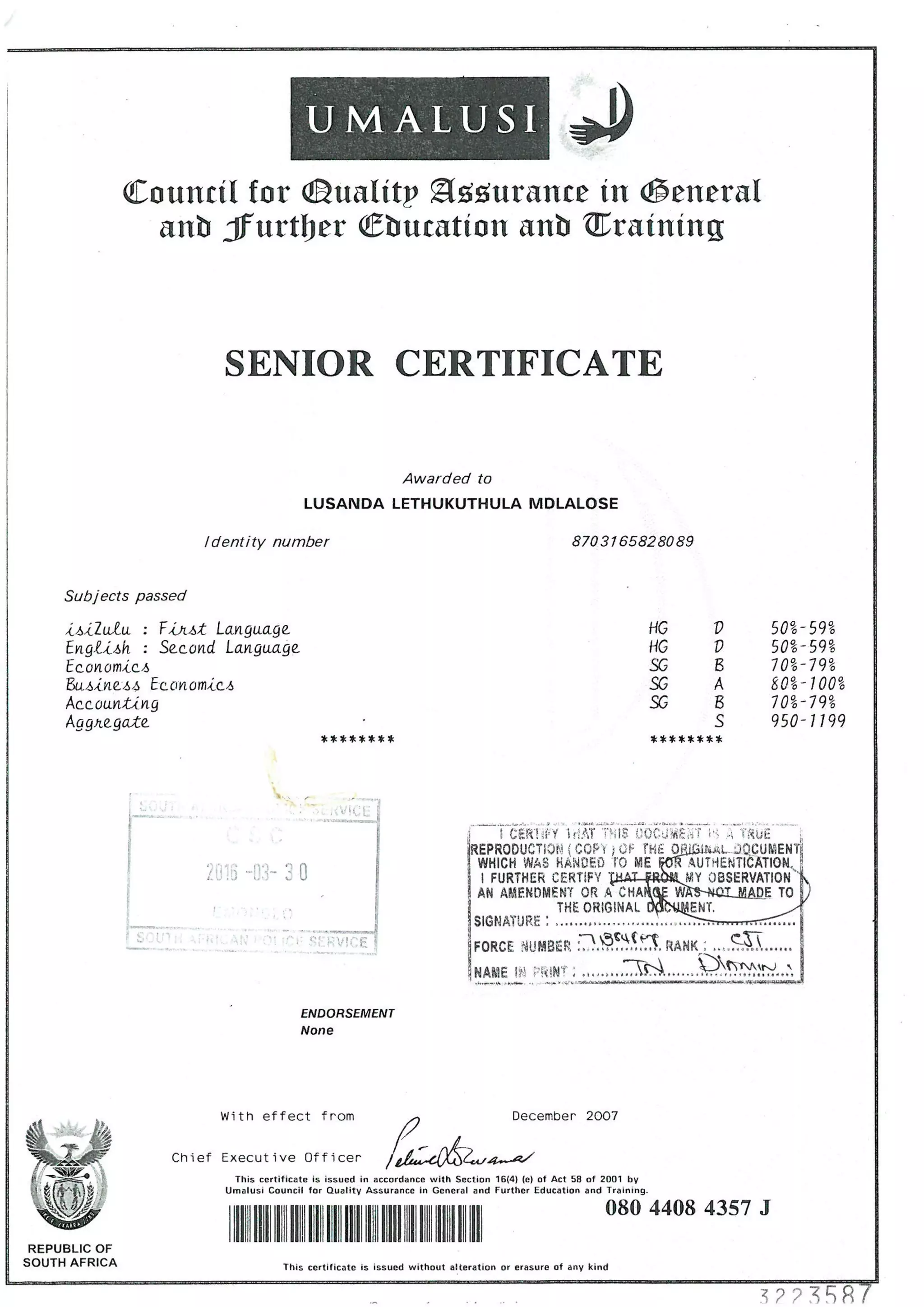 ID certificates and diploma (1) | PDF