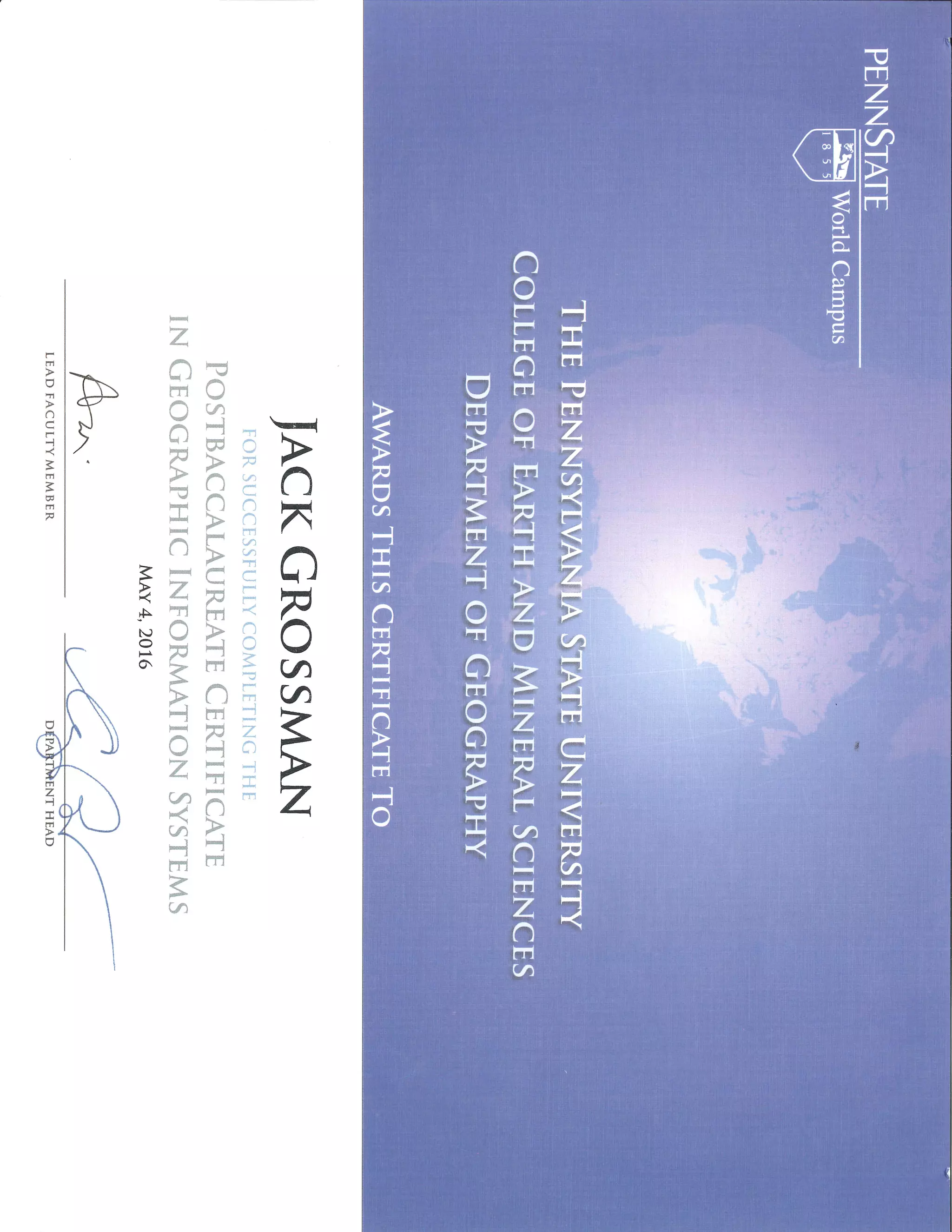 Jack Grossman - GIS Certificate | PDF