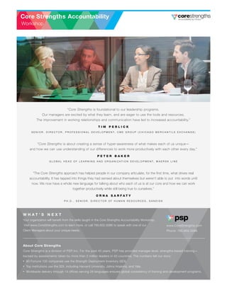 Core Strengths Accountability Workshop | PDF