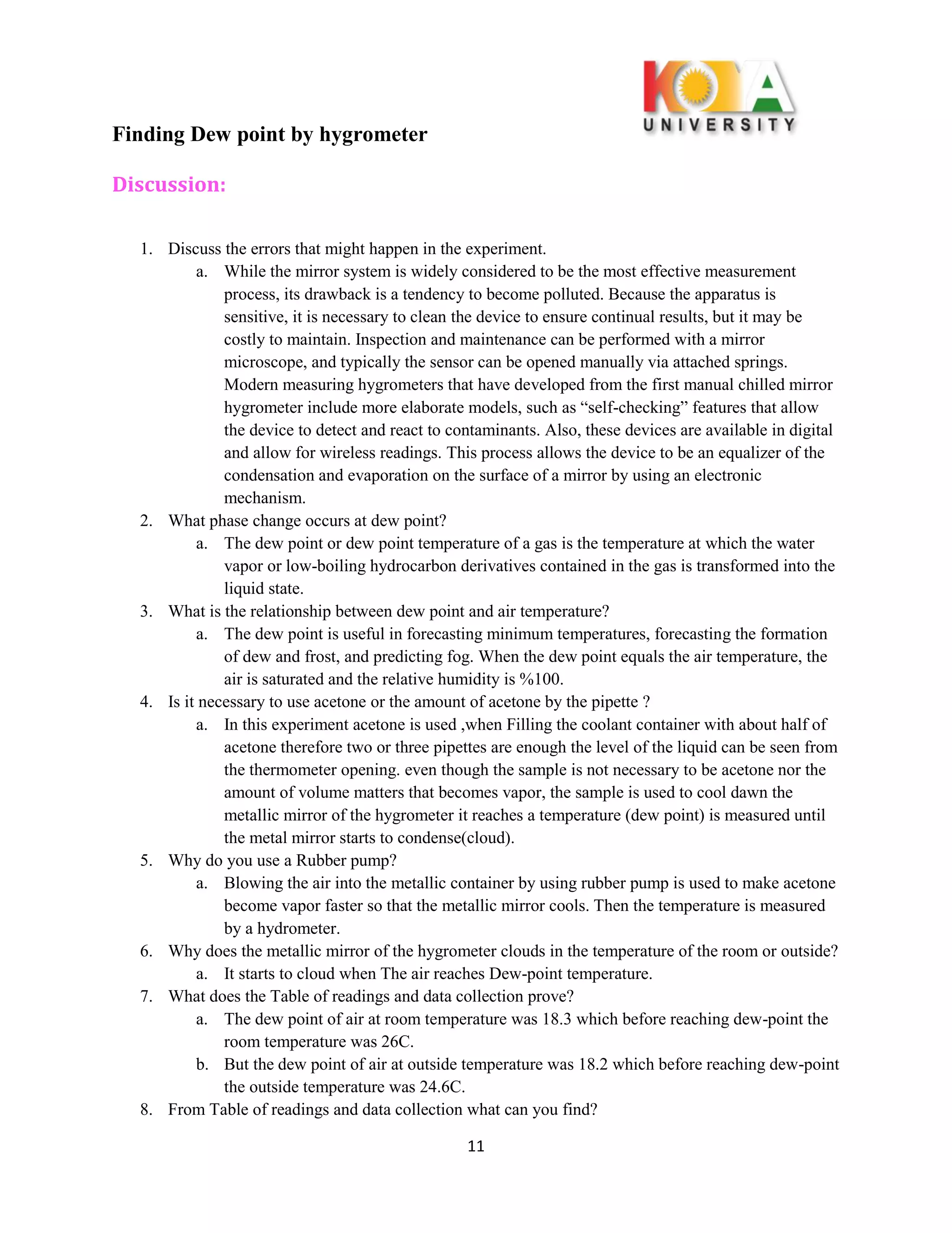 Dew point | PDF