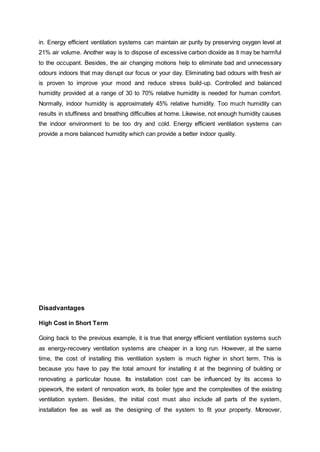 Energy efficientventilationsystembs | PDF