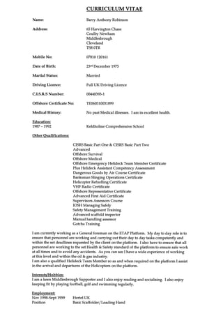 BARRY cv with certs00327720160418092235 | PDF