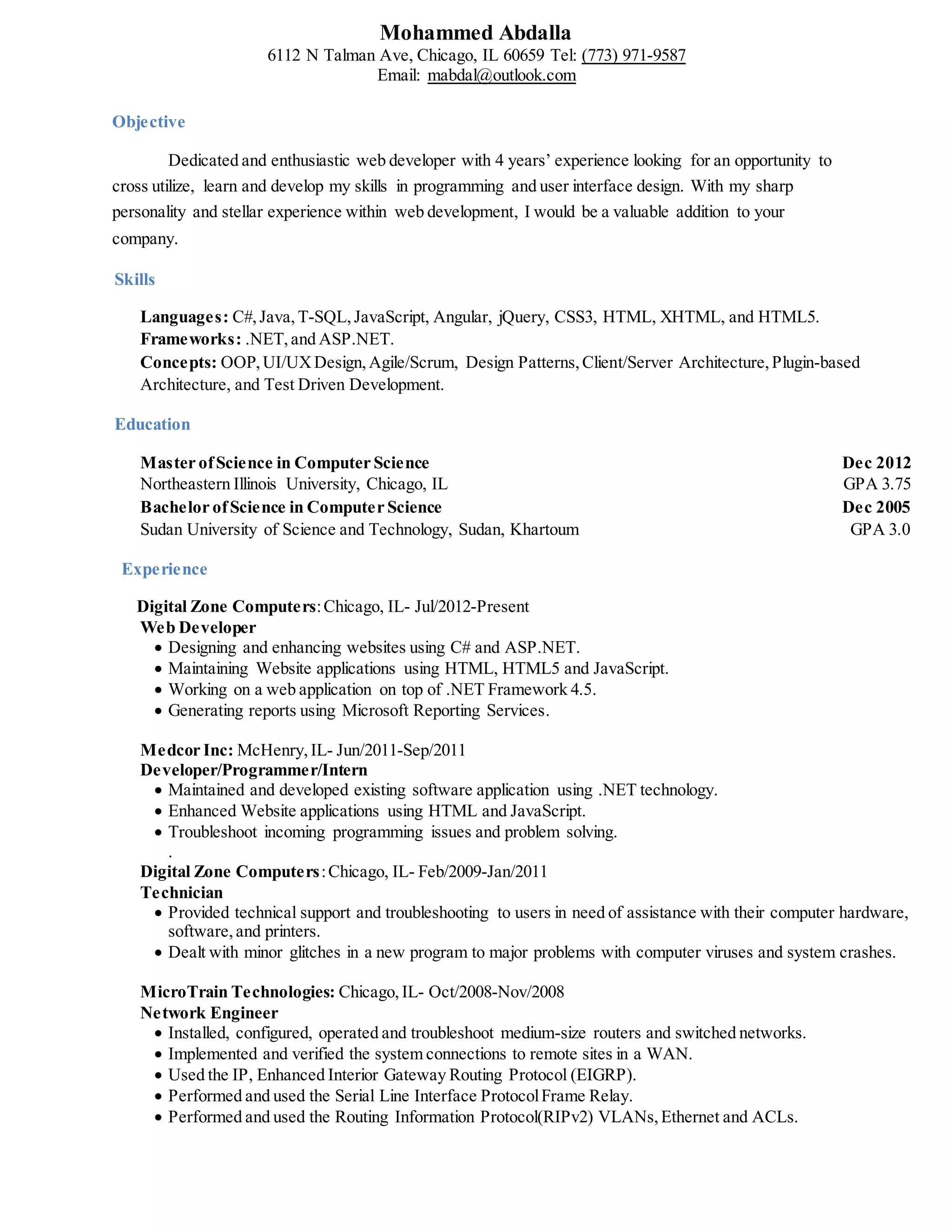 Mohammed Abdalla Resume | DOCX