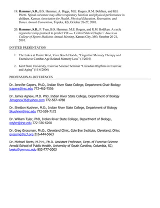 Steve Hammer CURRICULUM VITAE 2015 | PDF