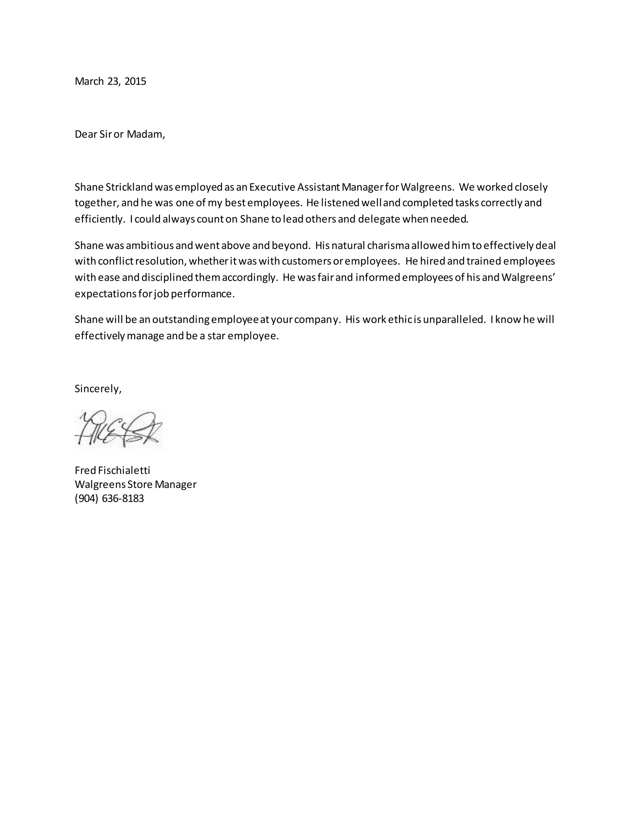 Walgreens_Letter Of Recommendation 3 24 15 | DOCX