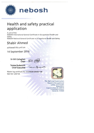 NEBOSH IGC Certificate | PDF