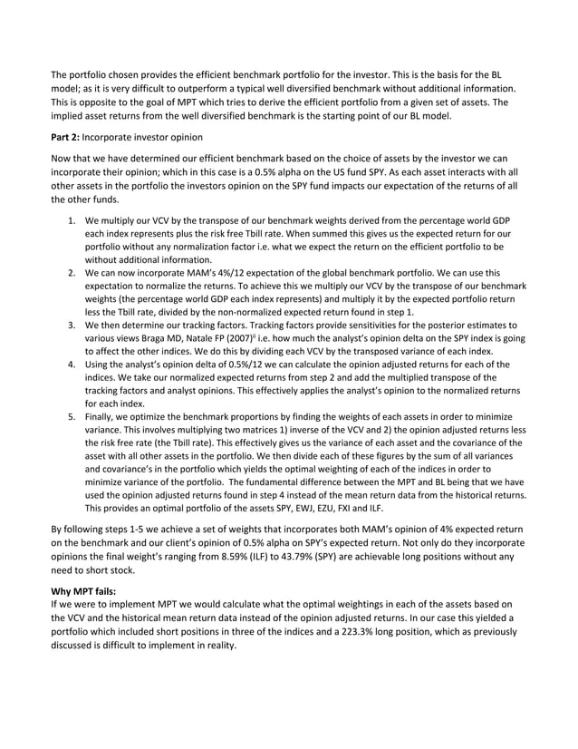 An Introduction to the Black Litterman Model | PDF | Stocks and Bonds ...