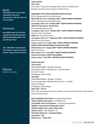 Paige_Deponte Resume 2015 | PDF | Documentary | Genres