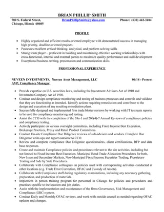 Brian P. Smith Resume | DOC