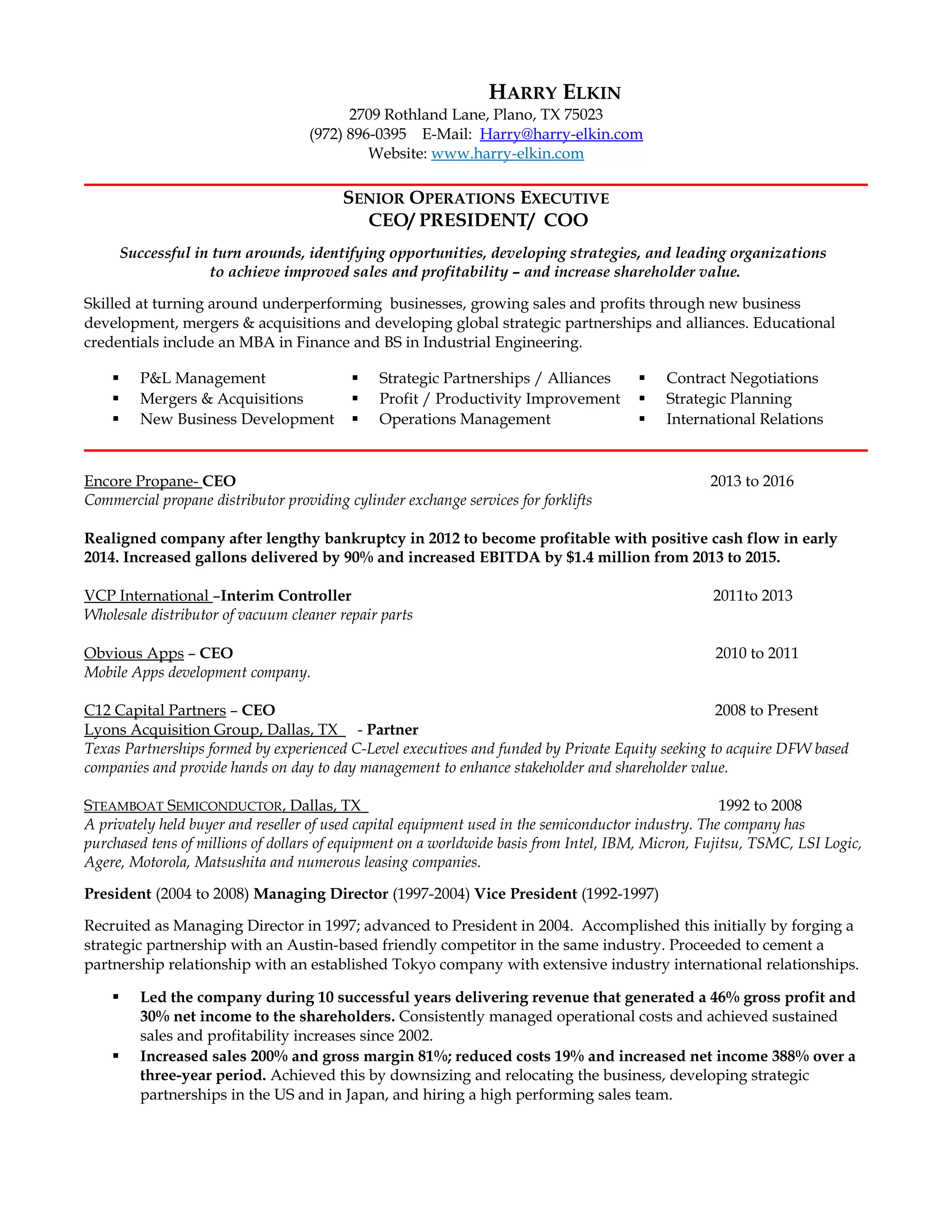 Harry Elkin CV | DOC
