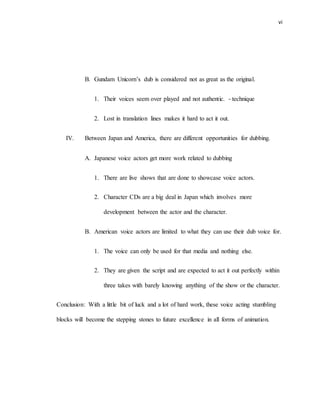 Final Dubbing America vs Japan | PDF