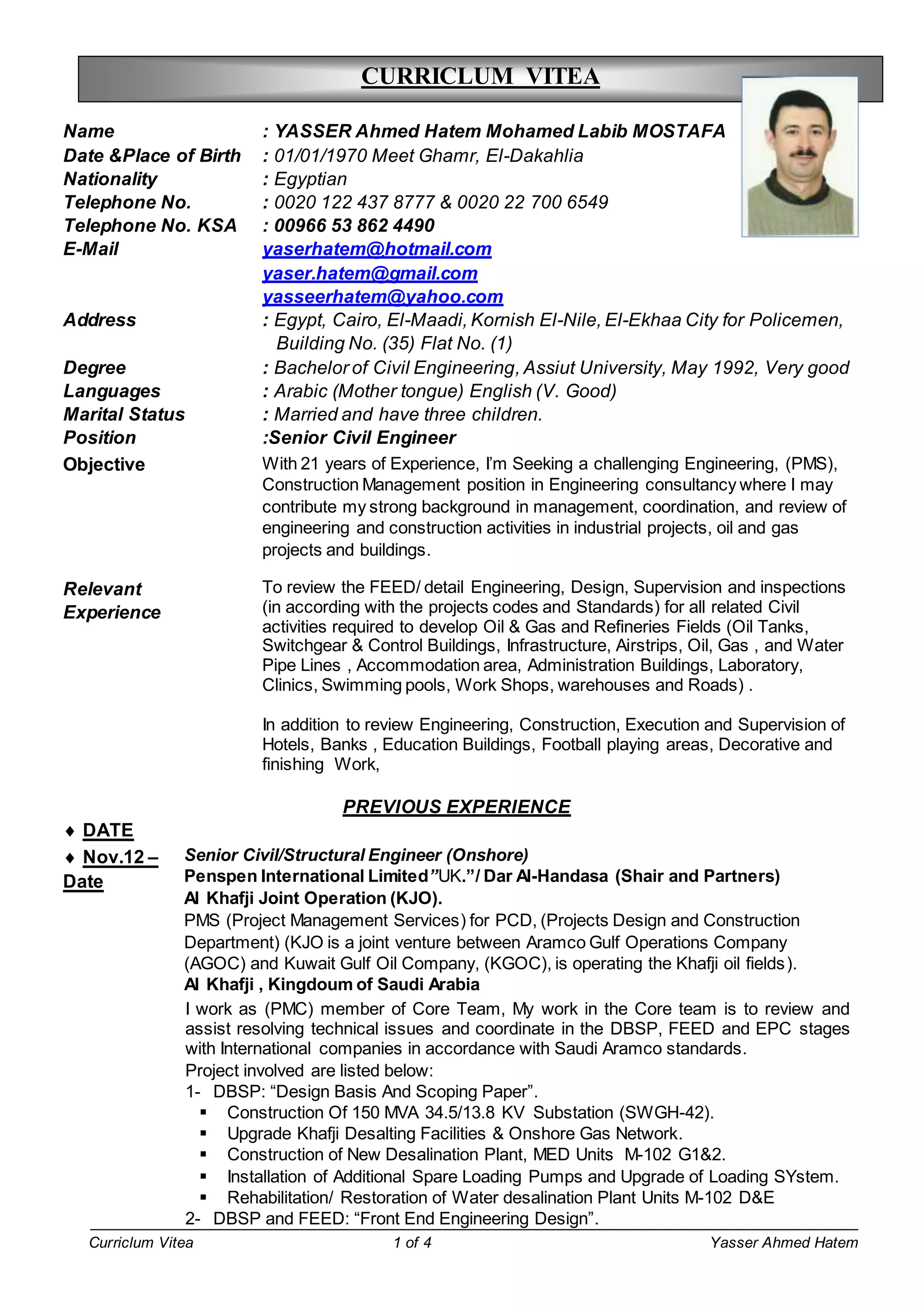 Yasser Hatem CV | PDF